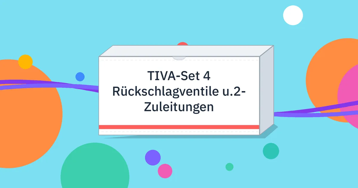 Symbolbild: Packung mit der Aufschrift TIVA-Set 4 Rückschlagventile u.2-Zuleitungen (PZN 20548332) – Verfügbarkeit und Bezug in Apotheken in Frankfurt am Main