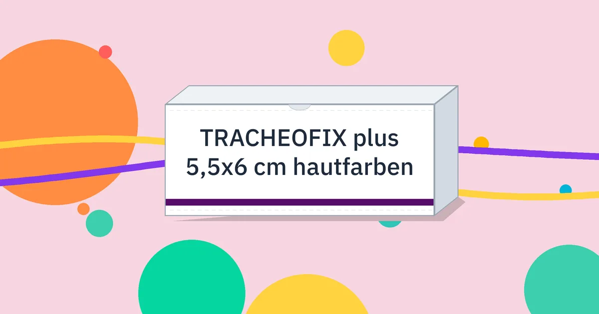 Symbolbild: Packung mit der Aufschrift TRACHEOFIX plus 5,5x6 cm hautfarben (PZN 02399963) – Verfügbarkeit und Bezug in Apotheken in Frankfurt am Main
