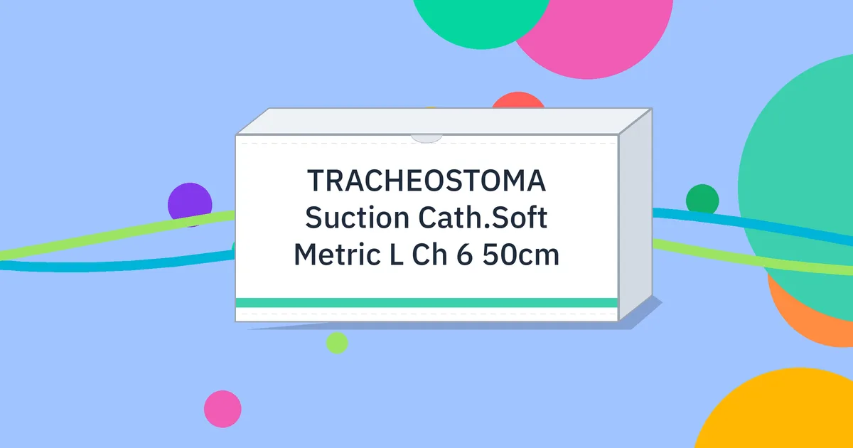 Symbolbild: Packung mit der Aufschrift TRACHEOSTOMA Suction Cath.Soft Metric L Ch 6 50cm (PZN 20313592) – Verfügbarkeit und Bezug in Apotheken in Frankfurt am Main
