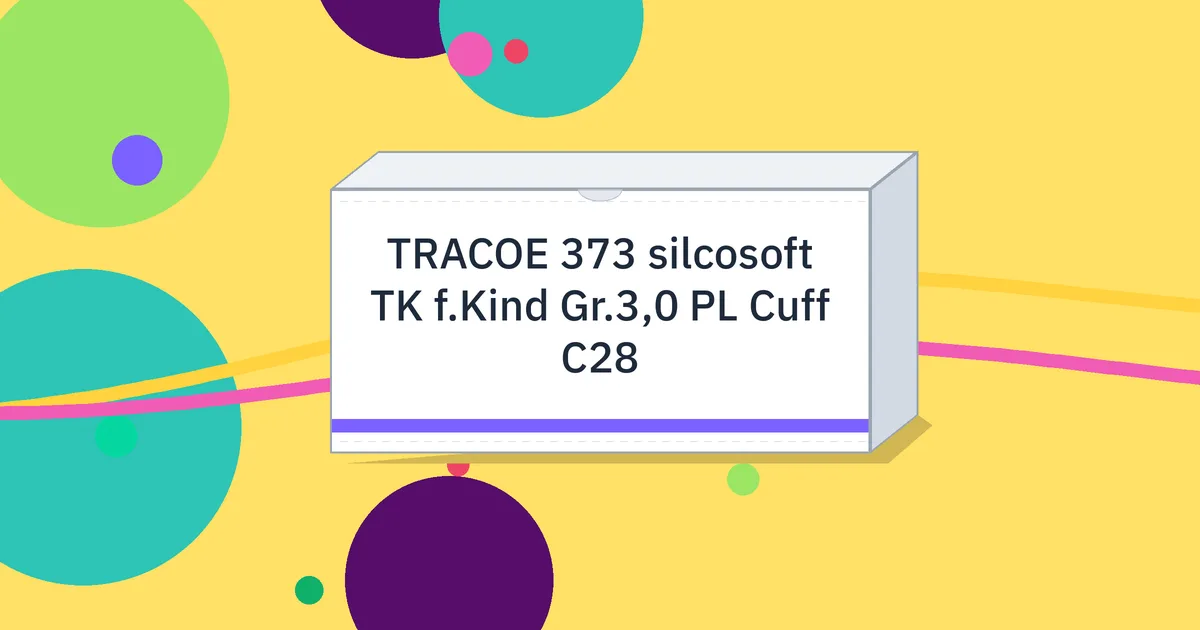 Symbolbild: Packung mit der Aufschrift TRACOE 373 silcosoft TK f.Kind Gr.3,0 PL Cuff C28 (PZN 14316847) – Verfügbarkeit und Bezug in Apotheken in Frankfurt am Main