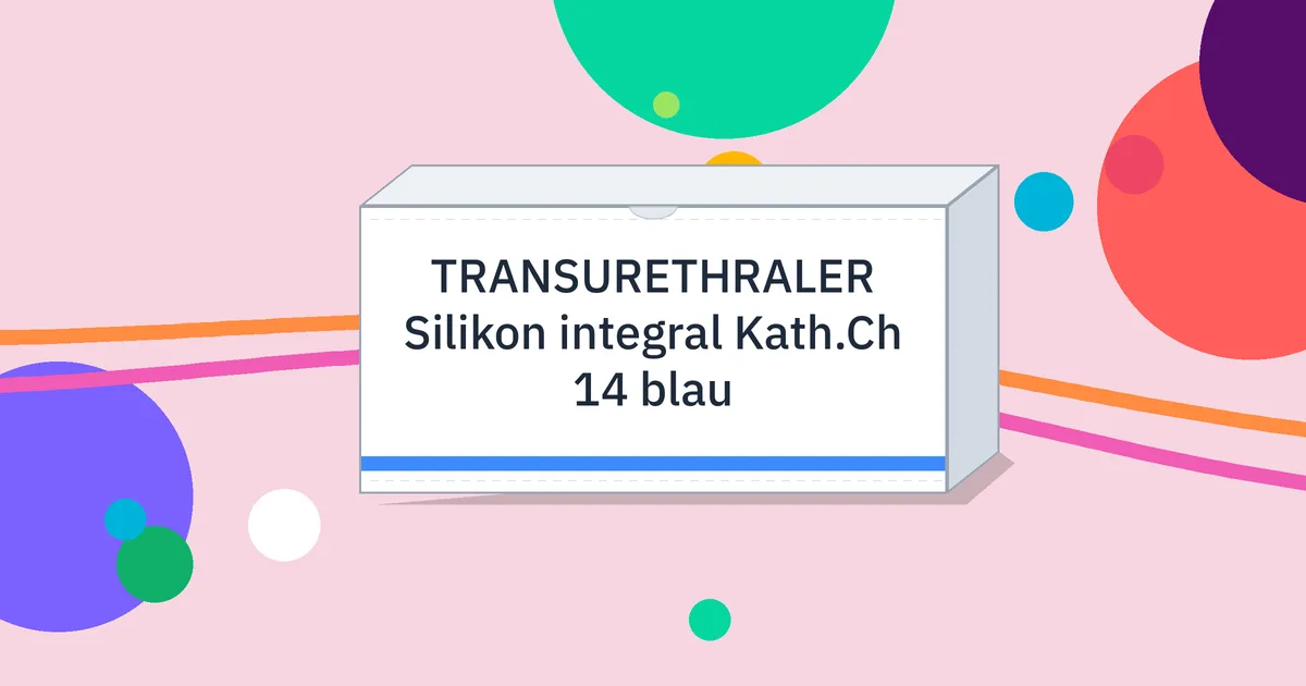 Symbolbild: Packung mit der Aufschrift TRANSURETHRALER Silikon integral Kath.Ch 14 blau (PZN 13163531) – Verfügbarkeit und Bezug in Apotheken in Frankfurt am Main