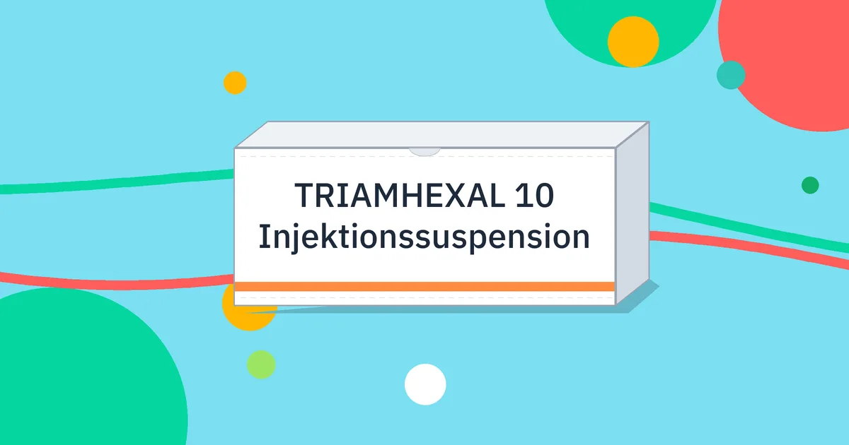 Symbolbild: Packung mit der Aufschrift TRIAMHEXAL 10 Injektionssuspension (PZN 06155873) – Verfügbarkeit und Bezug in Apotheken in Frankfurt am Main