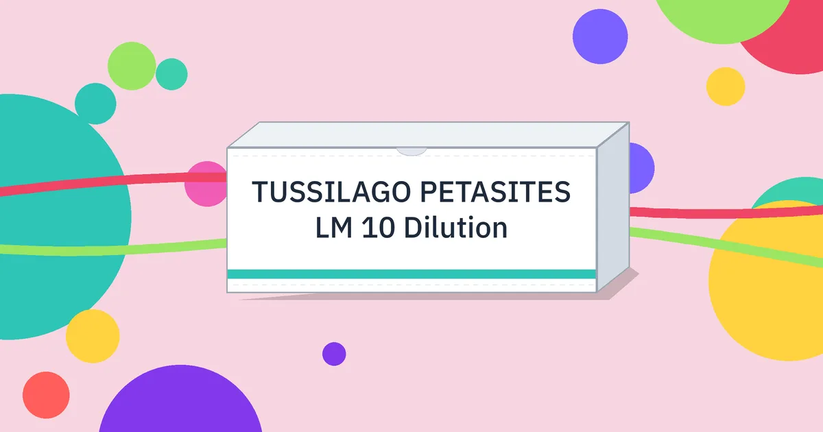 Symbolbild: Packung mit der Aufschrift TUSSILAGO PETASITES LM 10 Dilution (PZN 13254305) – Verfügbarkeit und Bezug in Apotheken in Frankfurt am Main
