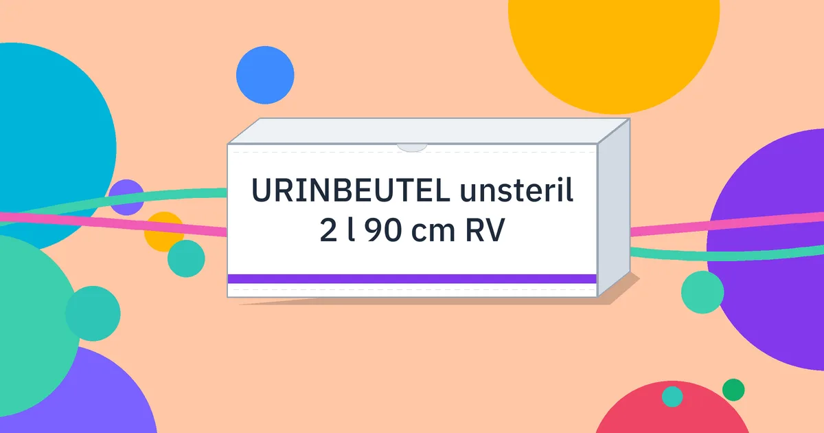 Symbolbild: Packung mit der Aufschrift URINBEUTEL unsteril 2 l 90 cm RV (PZN 07293873) – Verfügbarkeit und Bezug in Apotheken in Frankfurt am Main