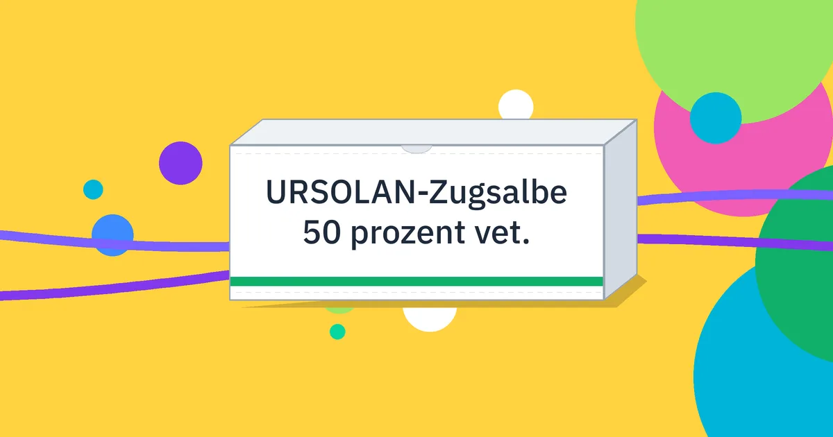Symbolbild: Packung mit der Aufschrift URSOLAN-Zugsalbe 50 prozent vet. (PZN 07007181) – Verfügbarkeit und Bezug in Apotheken in Frankfurt am Main