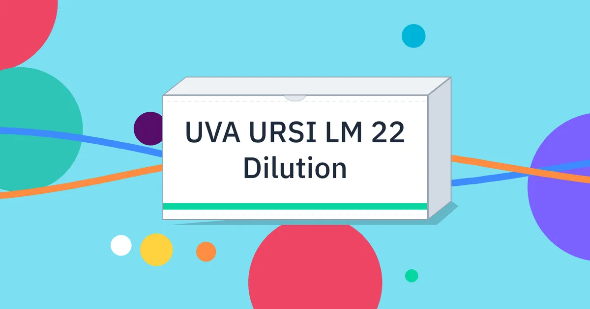 Symbolbild: Packung mit der Aufschrift UVA URSI LM 22 Dilution (PZN 13259225) – Verfügbarkeit und Bezug in Apotheken in Frankfurt am Main