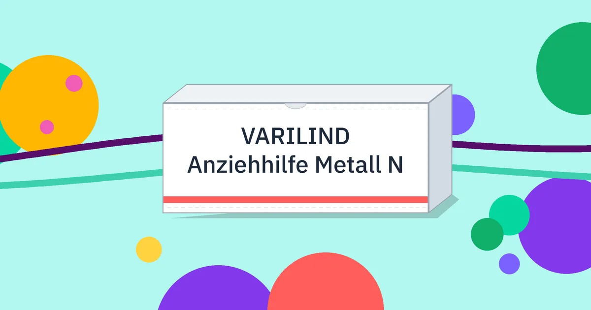 Symbolbild: Packung mit der Aufschrift VARILIND Anziehhilfe Metall N (PZN 00019235) – Verfügbarkeit und Bezug in Apotheken in Frankfurt am Main