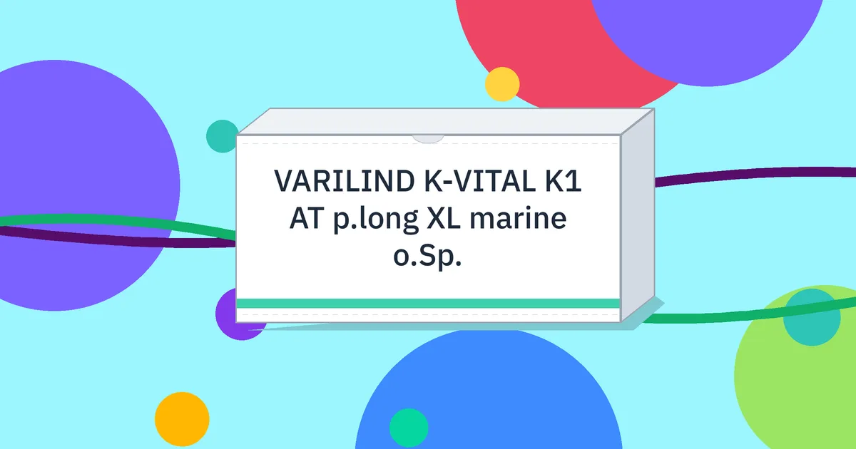 Symbolbild: Packung mit der Aufschrift VARILIND K-VITAL K1 AT p.long XL marine o.Sp. (PZN 20560273) – Verfügbarkeit und Bezug in Apotheken in Frankfurt am Main