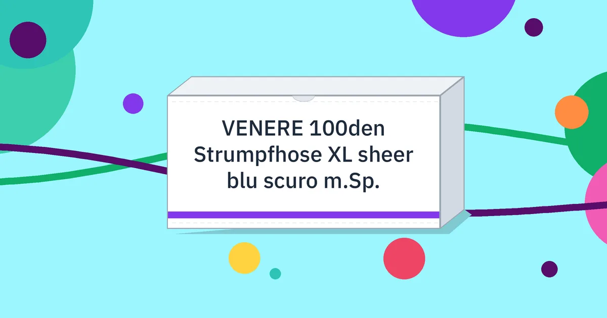 Symbolbild: Packung mit der Aufschrift VENERE 100den Strumpfhose XL sheer blu scuro m.Sp. (PZN 16170715) – Verfügbarkeit und Bezug in Apotheken in Frankfurt am Main