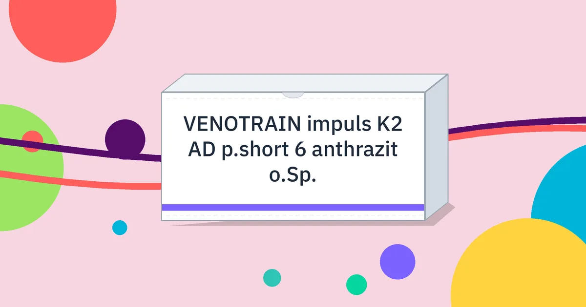 Symbolbild: Packung mit der Aufschrift VENOTRAIN impuls K2 AD p.short 6 anthrazit o.Sp. (PZN 15222143) – Verfügbarkeit und Bezug in Apotheken in Frankfurt am Main