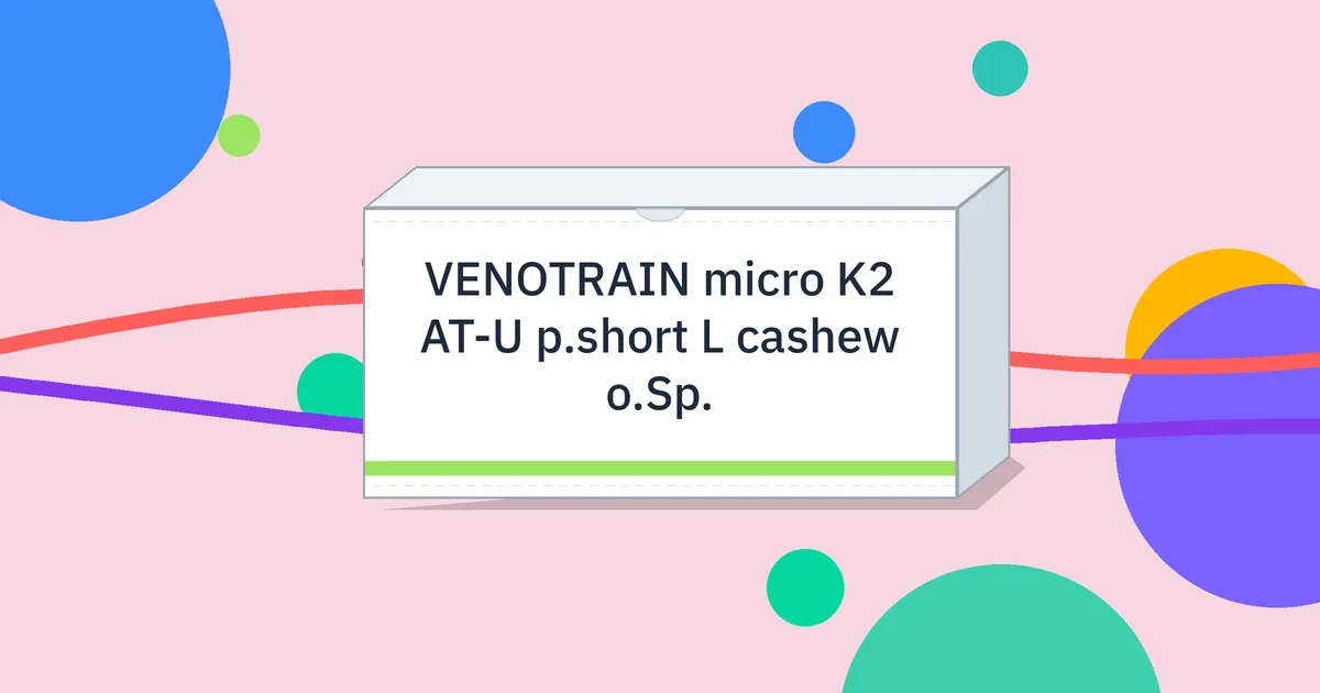 Symbolbild: Packung mit der Aufschrift VENOTRAIN micro K2 AT-U p.short L cashew o.Sp. (PZN 20757969) – Verfügbarkeit und Bezug in Apotheken in Frankfurt am Main