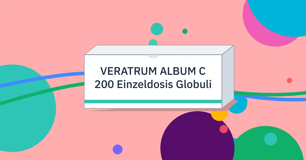 Symbolbild: Packung mit der Aufschrift VERATRUM ALBUM C 200 Einzeldosis Globuli (PZN 01544222) – Verfügbarkeit und Bezug in Apotheken in Frankfurt am Main