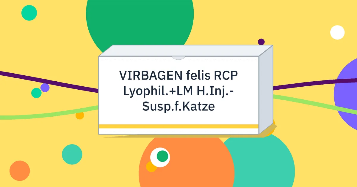 Symbolbild: Packung mit der Aufschrift VIRBAGEN felis RCP Lyophil.+LM H.Inj.-Susp.f.Katze (PZN 01656725) – Verfügbarkeit und Bezug in Apotheken in Frankfurt am Main