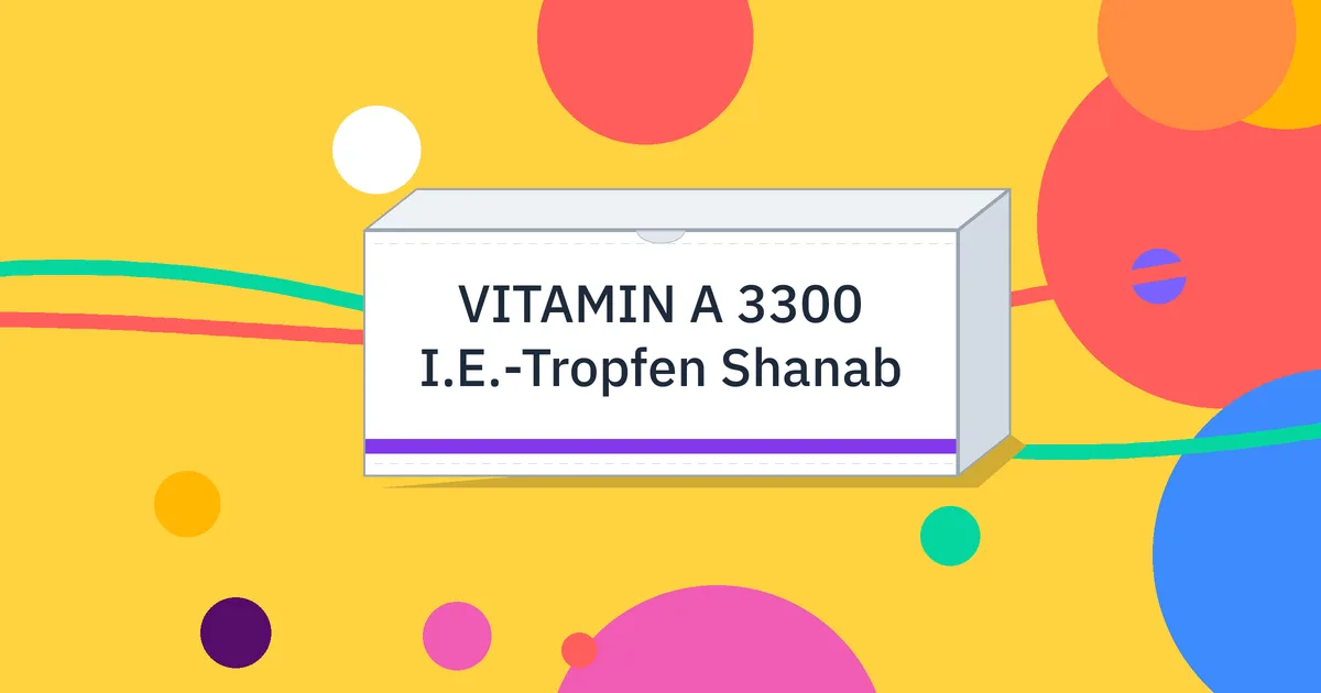 Symbolbild: Packung mit der Aufschrift VITAMIN A 3300 I.E.-Tropfen Shanab (PZN 17844831) – Verfügbarkeit und Bezug in Apotheken in Frankfurt am Main