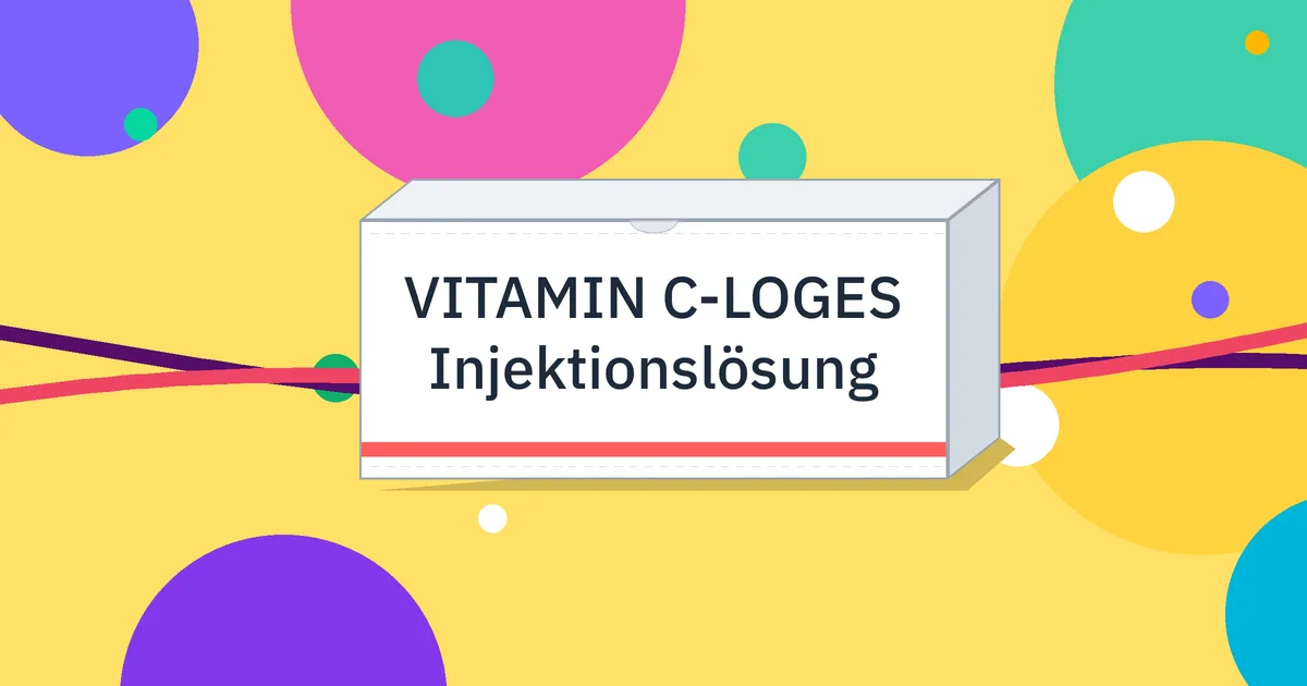 Symbolbild: Packung mit der Aufschrift VITAMIN C-LOGES Injektionslösung (PZN 13699651) – Verfügbarkeit und Bezug in Apotheken in Frankfurt am Main