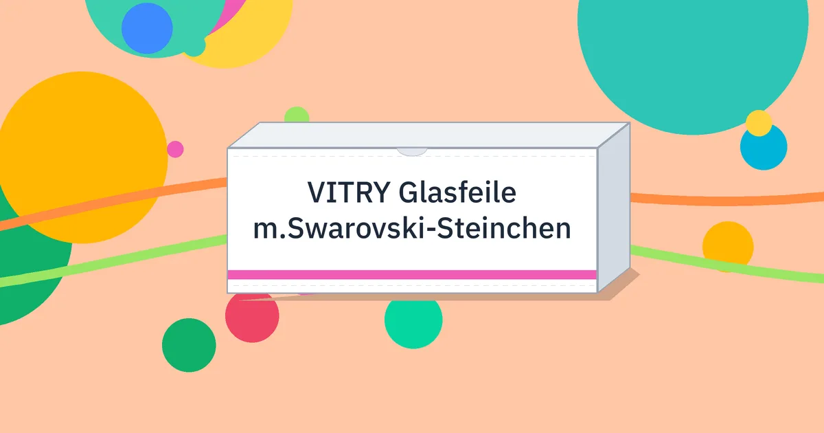 Symbolbild: Packung mit der Aufschrift VITRY Glasfeile m.Swarovski-Steinchen (PZN 04364383) – Verfügbarkeit und Bezug in Apotheken in Frankfurt am Main