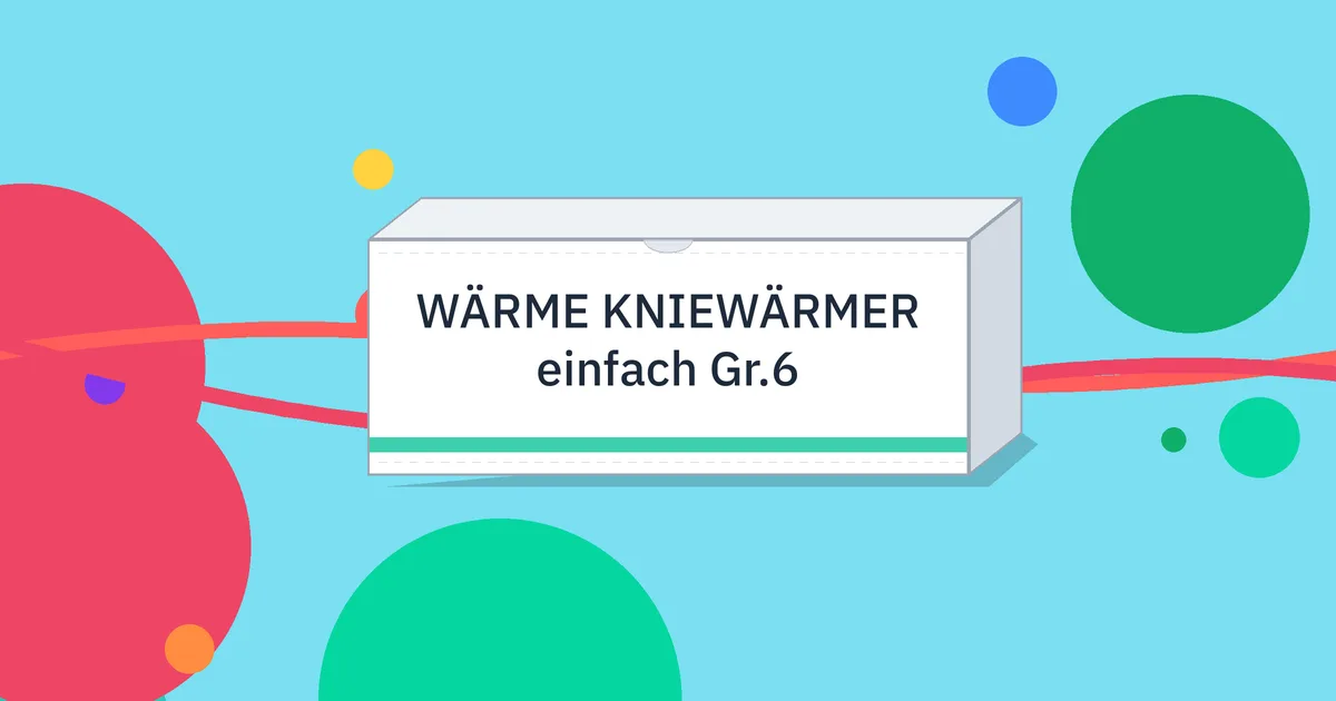 Symbolbild: Packung mit der Aufschrift WÄRME KNIEWÄRMER einfach Gr.6 (PZN 02446214) – Verfügbarkeit und Bezug in Apotheken in Frankfurt am Main