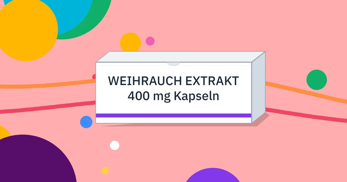 Symbolbild: Packung mit der Aufschrift WEIHRAUCH EXTRAKT 400 mg Kapseln (PZN 17427056) – Verfügbarkeit und Bezug in Apotheken in Frankfurt am Main