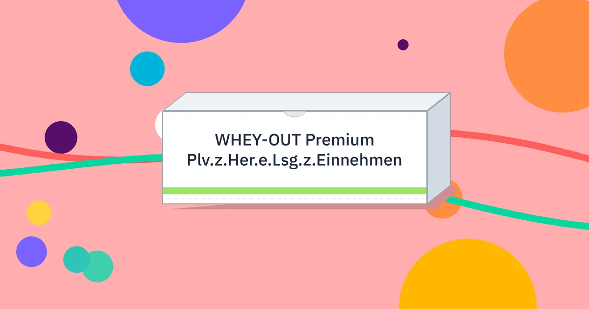 Symbolbild: Packung mit der Aufschrift WHEY-OUT Premium Plv.z.Her.e.Lsg.z.Einnehmen (PZN 19279447) – Verfügbarkeit und Bezug in Apotheken in Frankfurt am Main