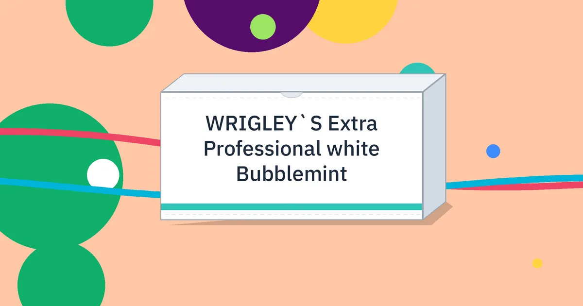 Symbolbild: Packung mit der Aufschrift WRIGLEY`S Extra Professional white Bubblemint (PZN 14211551) – Verfügbarkeit und Bezug in Apotheken in Frankfurt am Main