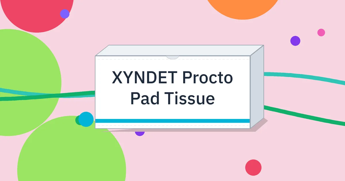 Symbolbild: Packung mit der Aufschrift XYNDET Procto Pad Tissue (PZN 00979136) – Verfügbarkeit und Bezug in Apotheken in Frankfurt am Main