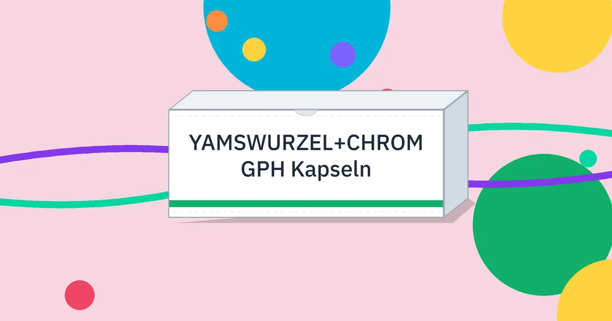 Symbolbild: Packung mit der Aufschrift YAMSWURZEL+CHROM GPH Kapseln (PZN 04699221) – Verfügbarkeit und Bezug in Apotheken in Frankfurt am Main