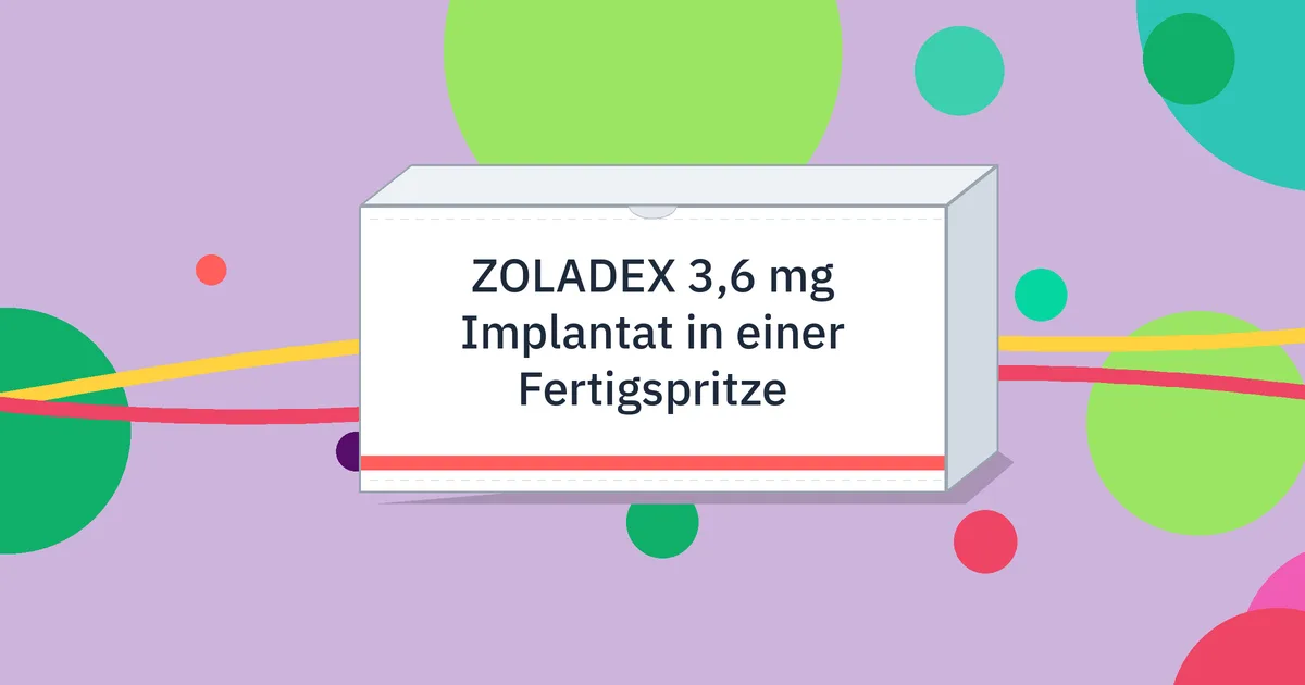 Symbolbild: Packung mit der Aufschrift ZOLADEX 3,6 mg Implantat in einer Fertigspritze (PZN 19358365) – Verfügbarkeit und Bezug in Apotheken in Frankfurt am Main