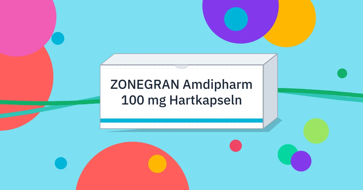 Symbolbild: Packung mit der Aufschrift ZONEGRAN Amdipharm 100 mg Hartkapseln (PZN 04407307) – Verfügbarkeit und Bezug in Apotheken in Frankfurt am Main
