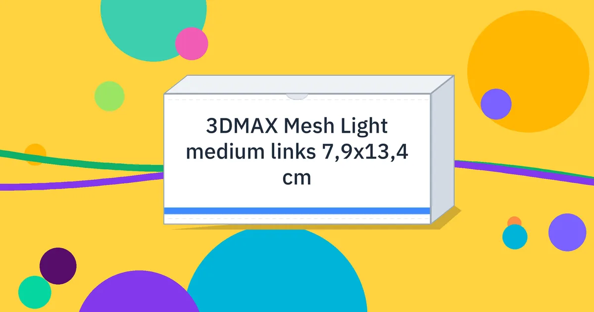 Symbolbild: Packung mit der Aufschrift 3DMAX Mesh Light medium links 7,9x13,4 cm (PZN 06110942) – Verfügbarkeit und Bezug in Apotheken in Frankfurt am Main