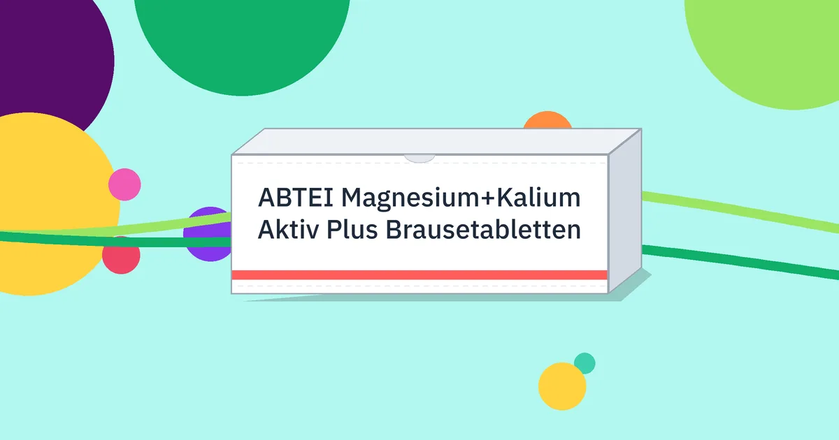 Symbolbild: Packung mit der Aufschrift ABTEI Magnesium+Kalium Aktiv Plus Brausetabletten (PZN 11596987) – Verfügbarkeit und Bezug in Apotheken in Frankfurt am Main