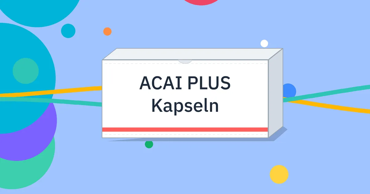 Symbolbild: Packung mit der Aufschrift ACAI PLUS Kapseln (PZN 09764822) – Verfügbarkeit und Bezug in Apotheken in Frankfurt am Main