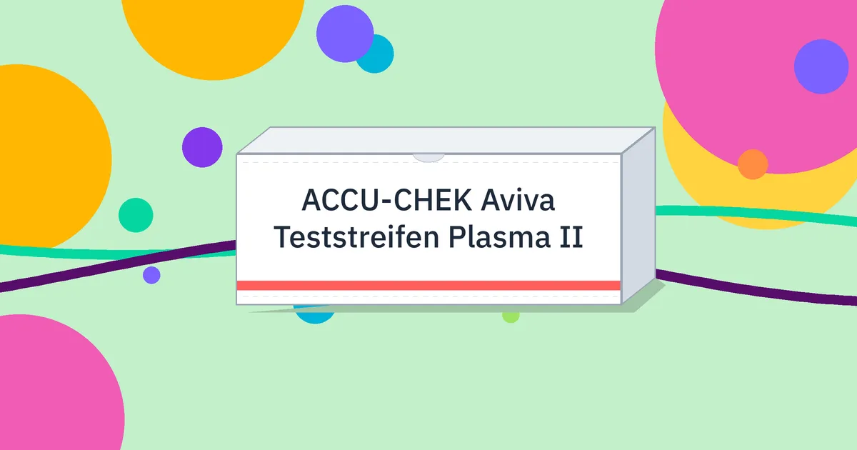 Symbolbild: Packung mit der Aufschrift ACCU-CHEK Aviva Teststreifen Plasma II (PZN 14261075) – Verfügbarkeit und Bezug in Apotheken in Frankfurt am Main