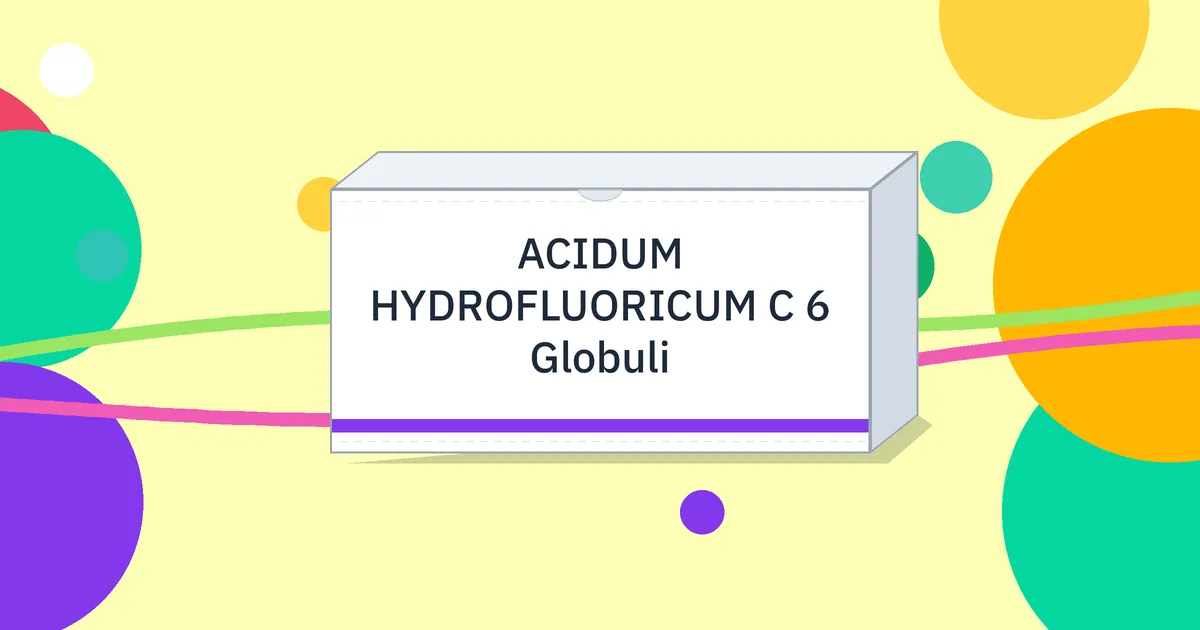 Symbolbild: Packung mit der Aufschrift ACIDUM HYDROFLUORICUM C 6 Globuli (PZN 07156917) – Verfügbarkeit und Bezug in Apotheken in Frankfurt am Main
