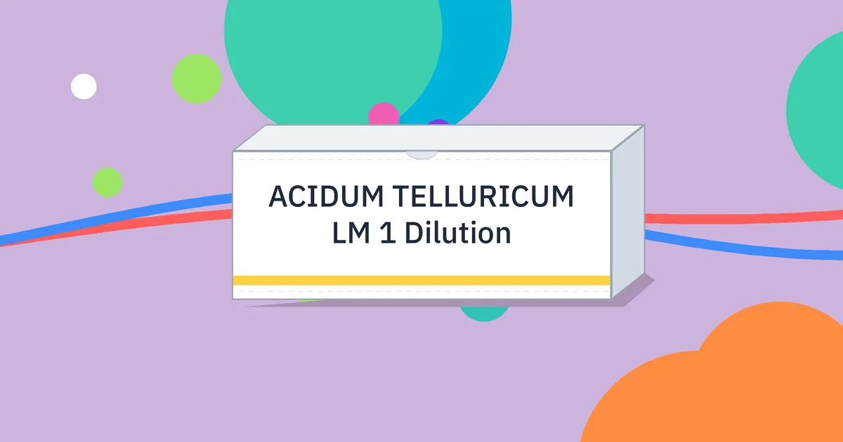 Symbolbild: Packung mit der Aufschrift ACIDUM TELLURICUM LM 1 Dilution (PZN 13287397) – Verfügbarkeit und Bezug in Apotheken in Frankfurt am Main