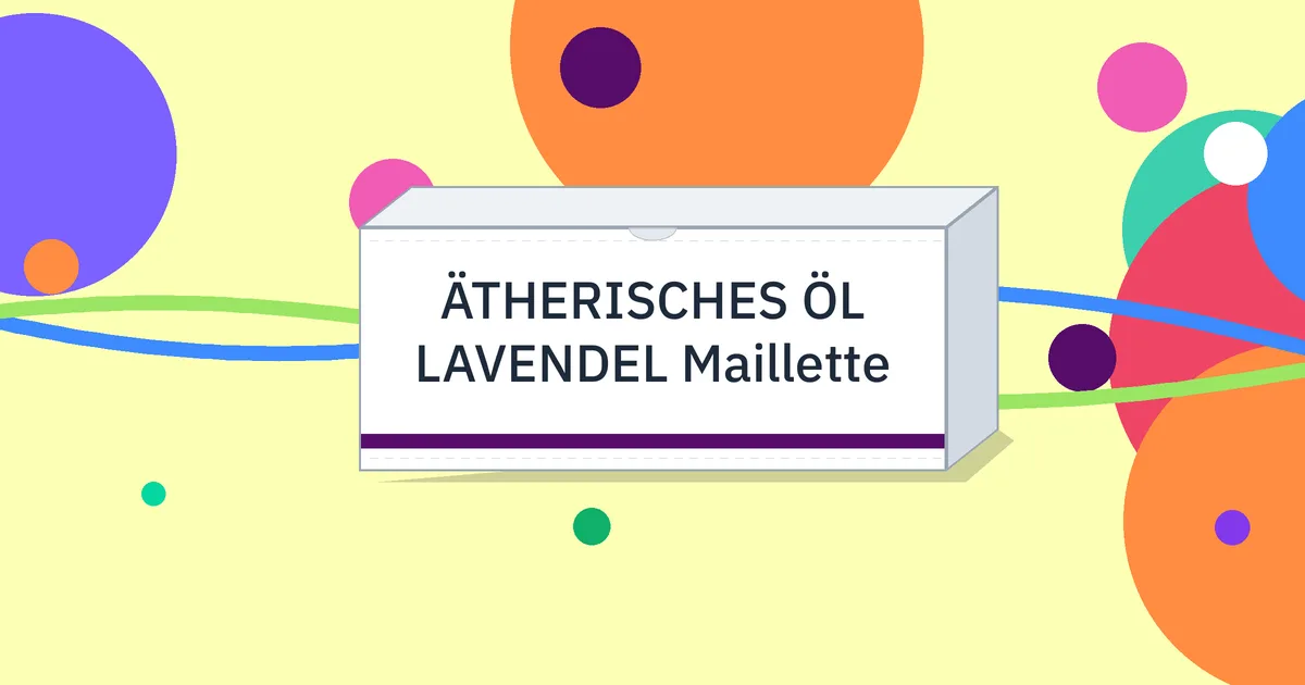 Symbolbild: Packung mit der Aufschrift ÄTHERISCHES ÖL LAVENDEL Maillette (PZN 01236621) – Verfügbarkeit und Bezug in Apotheken in Frankfurt am Main