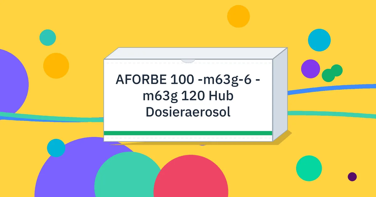 Symbolbild: Packung mit der Aufschrift AFORBE 100 -m63g-6 -m63g 120 Hub Dosieraerosol (PZN 18354000) – Verfügbarkeit und Bezug in Apotheken in Frankfurt am Main