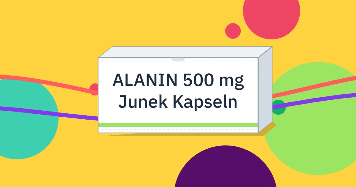 Symbolbild: Packung mit der Aufschrift ALANIN 500 mg Junek Kapseln (PZN 00132026) – Verfügbarkeit und Bezug in Apotheken in Frankfurt am Main