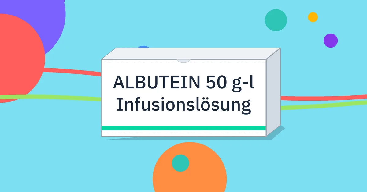 Symbolbild: Packung mit der Aufschrift ALBUTEIN 50 g-l Infusionslösung (PZN 10408423) – Verfügbarkeit und Bezug in Apotheken in Frankfurt am Main