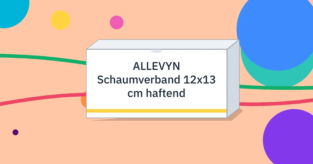 Symbolbild: Packung mit der Aufschrift ALLEVYN Schaumverband 12x13 cm haftend (PZN 16164459) – Verfügbarkeit und Bezug in Apotheken in Frankfurt am Main