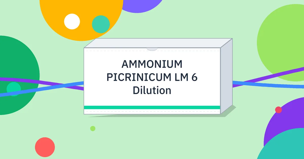 Symbolbild: Packung mit der Aufschrift AMMONIUM PICRINICUM LM 6 Dilution (PZN 13322662) – Verfügbarkeit und Bezug in Apotheken in Frankfurt am Main