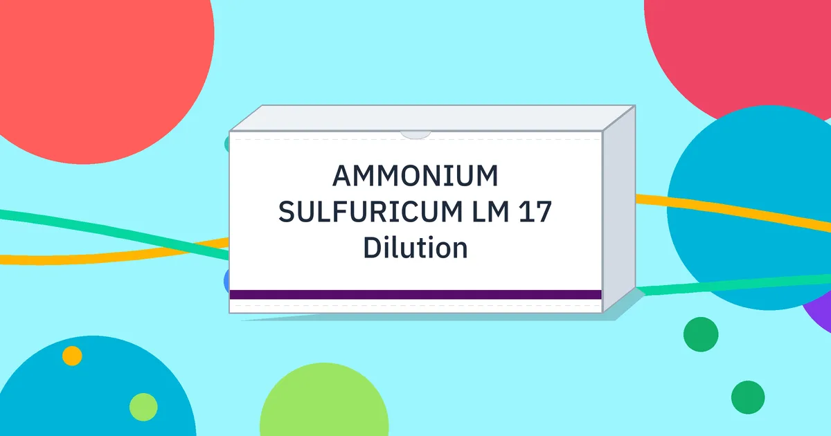 Symbolbild: Packung mit der Aufschrift AMMONIUM SULFURICUM LM 17 Dilution (PZN 13323259) – Verfügbarkeit und Bezug in Apotheken in Frankfurt am Main
