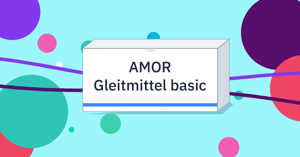 Symbolbild: Packung mit der Aufschrift AMOR Gleitmittel basic (PZN 09382026) – Verfügbarkeit und Bezug in Apotheken in Frankfurt am Main