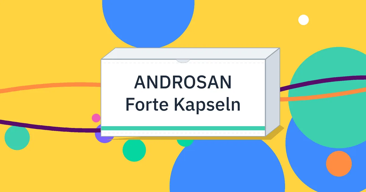 Symbolbild: Packung mit der Aufschrift ANDROSAN Forte Kapseln (PZN 17530860) – Verfügbarkeit und Bezug in Apotheken in Frankfurt am Main