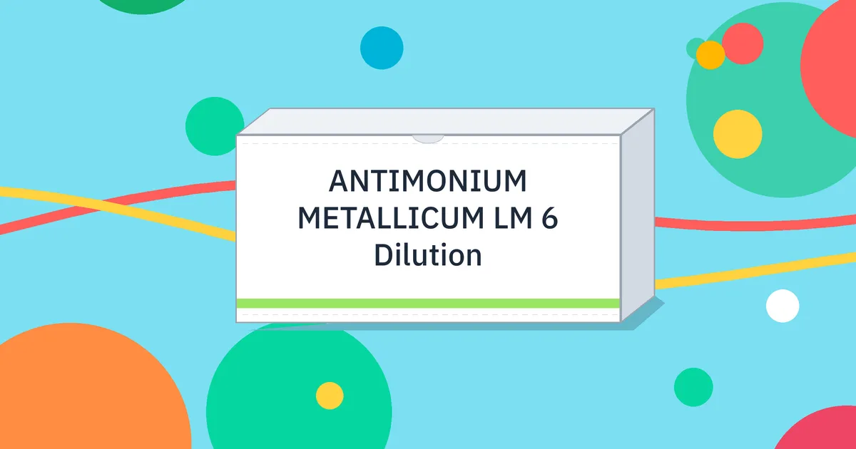 Symbolbild: Packung mit der Aufschrift ANTIMONIUM METALLICUM LM 6 Dilution (PZN 13373257) – Verfügbarkeit und Bezug in Apotheken in Frankfurt am Main