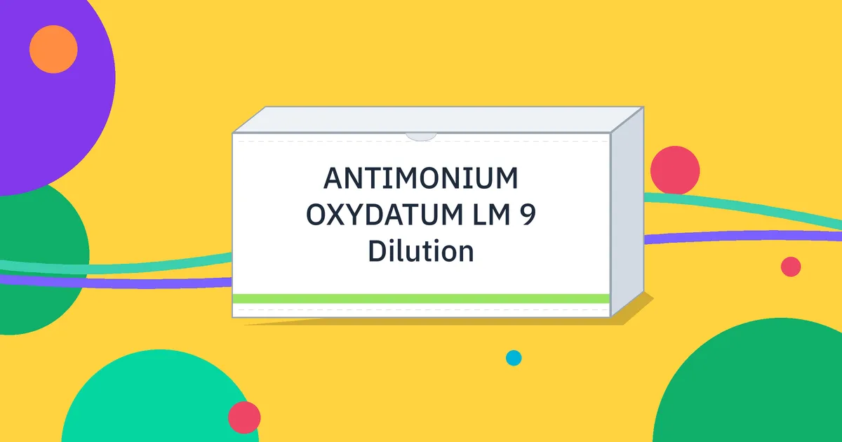 Symbolbild: Packung mit der Aufschrift ANTIMONIUM OXYDATUM LM 9 Dilution (PZN 13374251) – Verfügbarkeit und Bezug in Apotheken in Frankfurt am Main