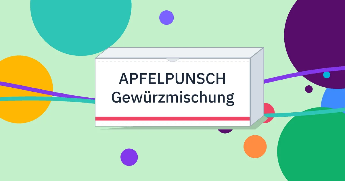 Symbolbild: Packung mit der Aufschrift APFELPUNSCH Gewürzmischung (PZN 01828296) – Verfügbarkeit und Bezug in Apotheken in Frankfurt am Main