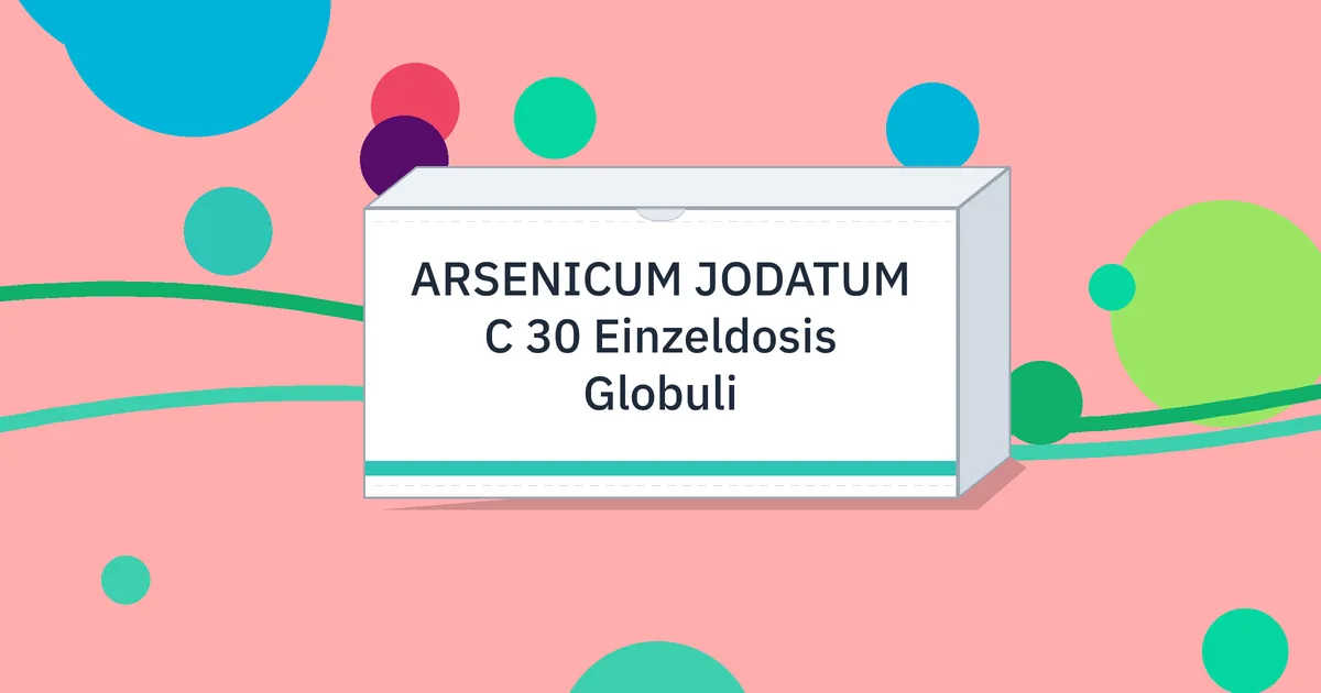 Symbolbild: Packung mit der Aufschrift ARSENICUM JODATUM C 30 Einzeldosis Globuli (PZN 01576021) – Verfügbarkeit und Bezug in Apotheken in Frankfurt am Main