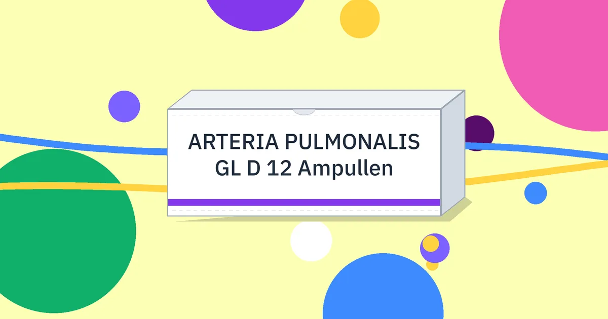 Symbolbild: Packung mit der Aufschrift ARTERIA PULMONALIS GL D 12 Ampullen (PZN 03767274) – Verfügbarkeit und Bezug in Apotheken in Frankfurt am Main