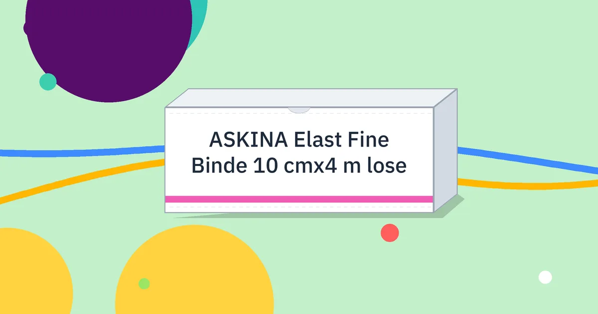 Symbolbild: Packung mit der Aufschrift ASKINA Elast Fine Binde 10 cmx4 m lose (PZN 01289333) – Verfügbarkeit und Bezug in Apotheken in Frankfurt am Main