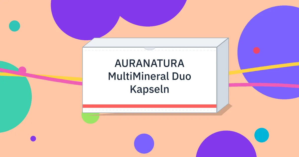 Symbolbild: Packung mit der Aufschrift AURANATURA MultiMineral Duo Kapseln (PZN 19648703) – Verfügbarkeit und Bezug in Apotheken in Frankfurt am Main
